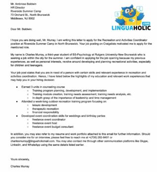 How to Write a Cover Letter for a Summer Job — Top Tips