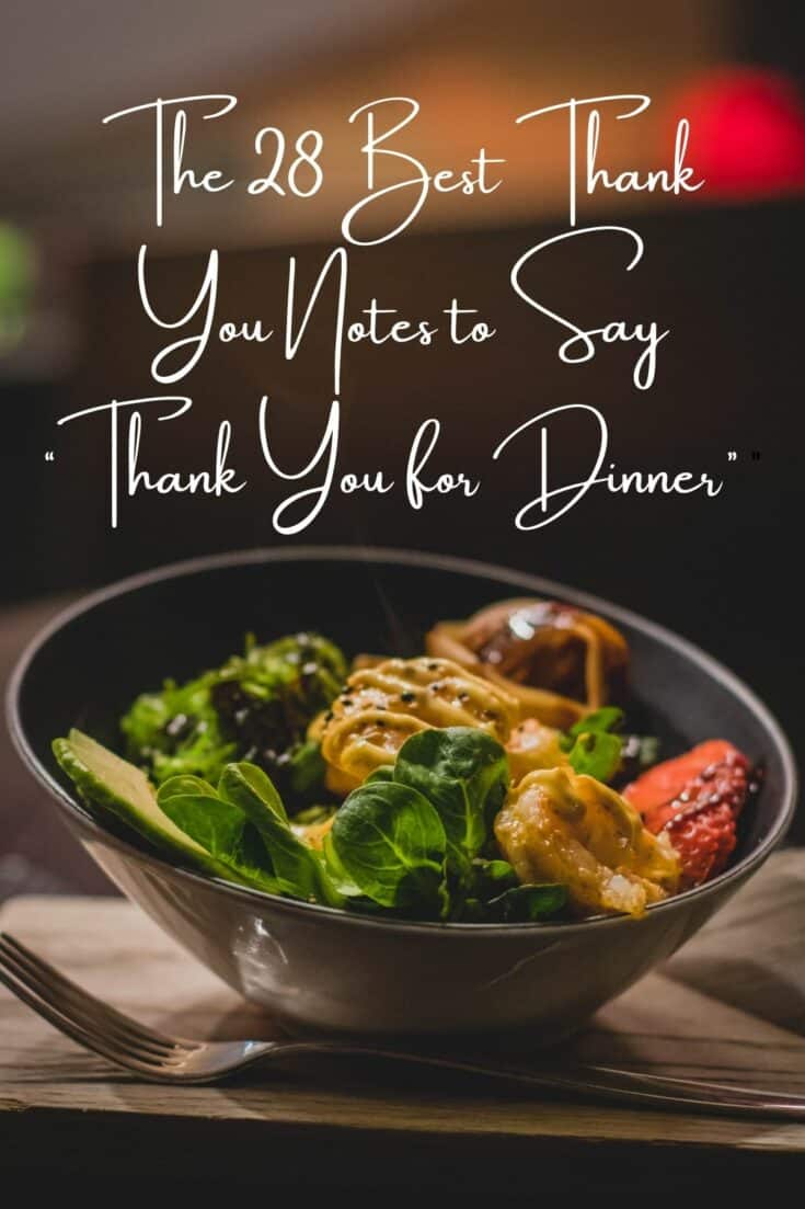 "Thank you for dinner" Notes for Friends, Family & Business