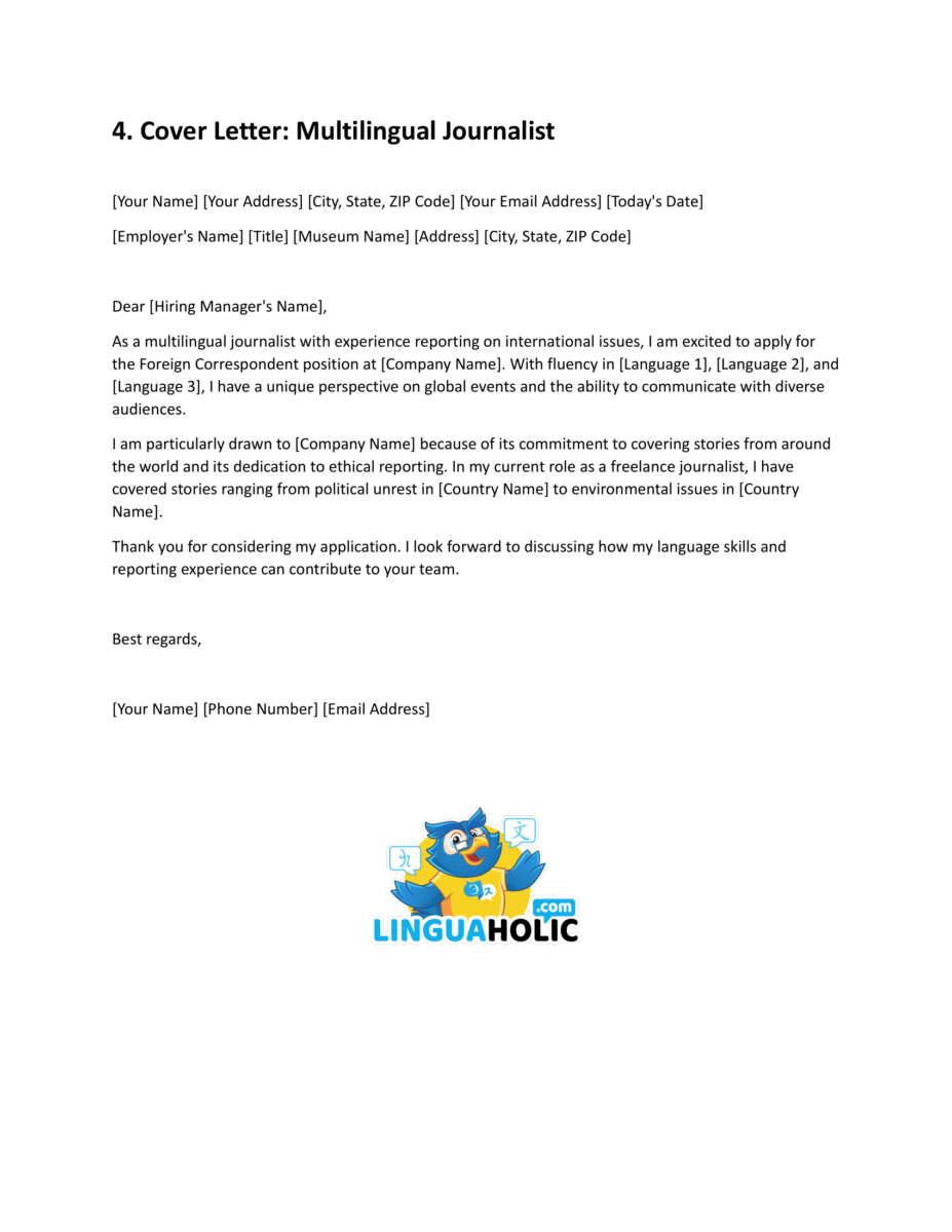Cover Letter for a Journalism Job — Tips & Examples